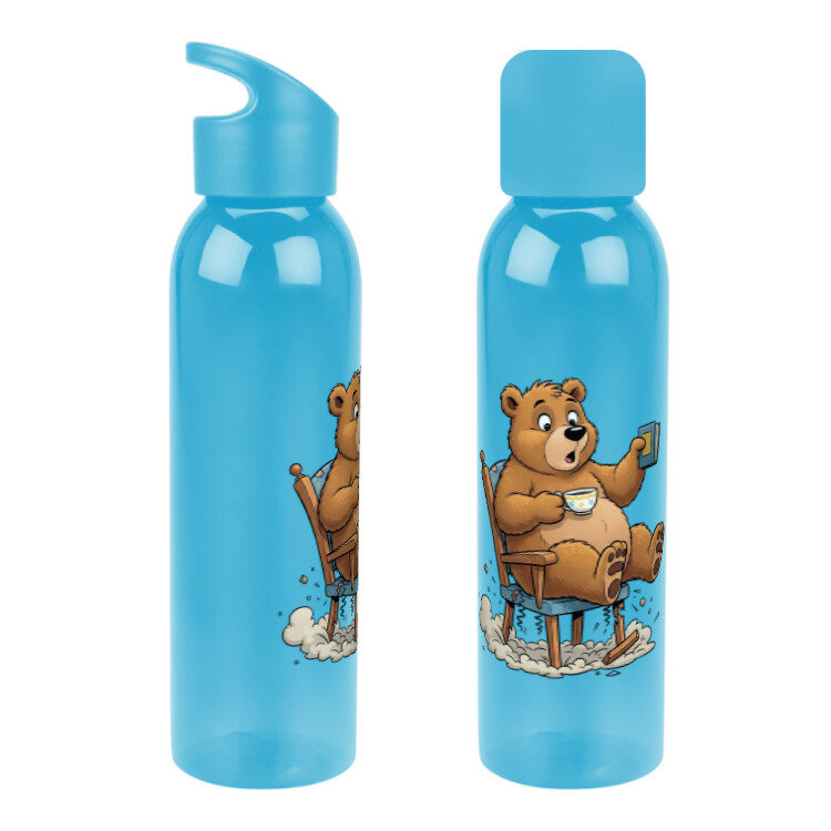 Бутылка для воды «Медведь в маленьком кресле» (голубой)