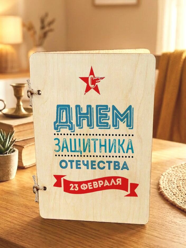 Деревянная открытка "С днём защитника отечества"