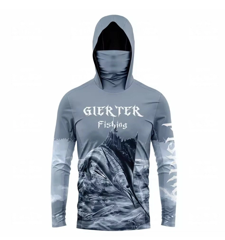 PELAGIC Джерси мужская для рыбалки с капюшоном с принтом Точки, рыболовный лонгслив летний солнцезащитный