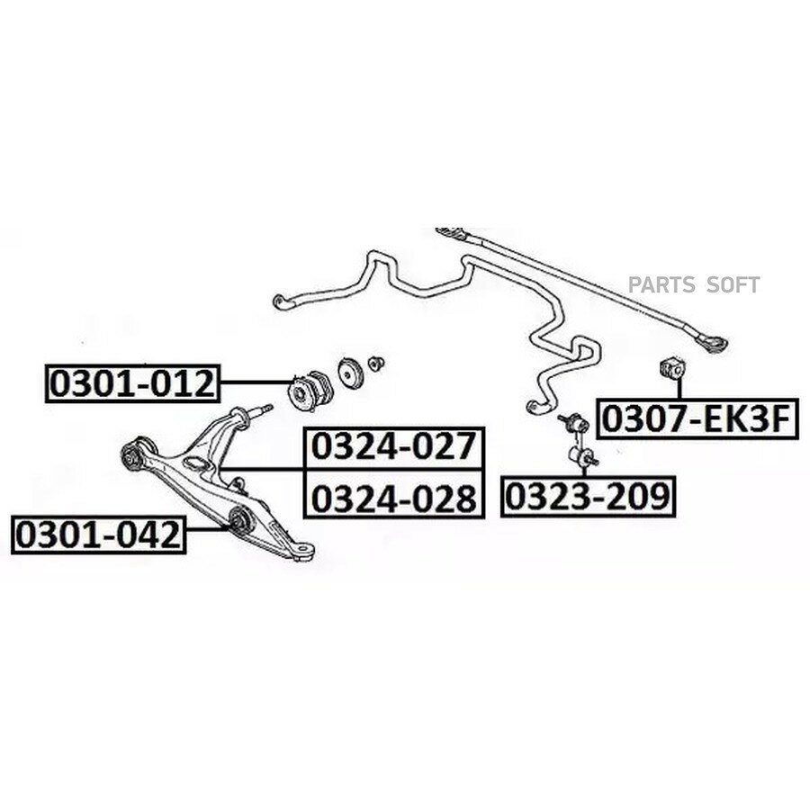 0307-EK3F ASVA втулка переднего стабилизатора D22 ASVA 0307EK3F | цена за 1 шт