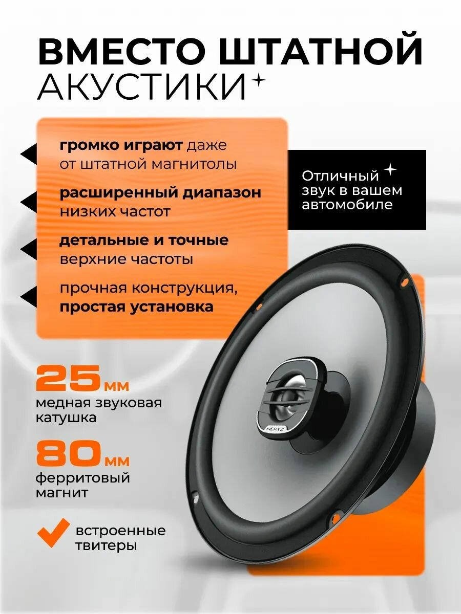 Колонки в машину коаксиальные Uno X 165 16.5 см