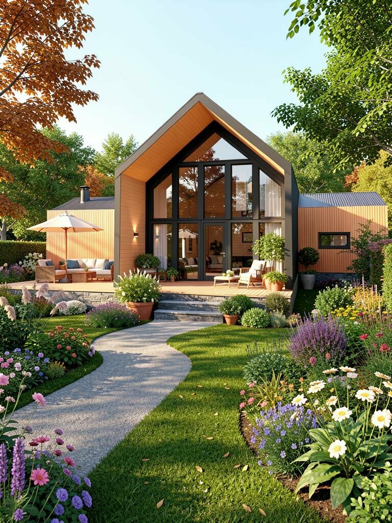 Проект двухэтажного каркасного дома с двумя террасами 17,50х12,02 м