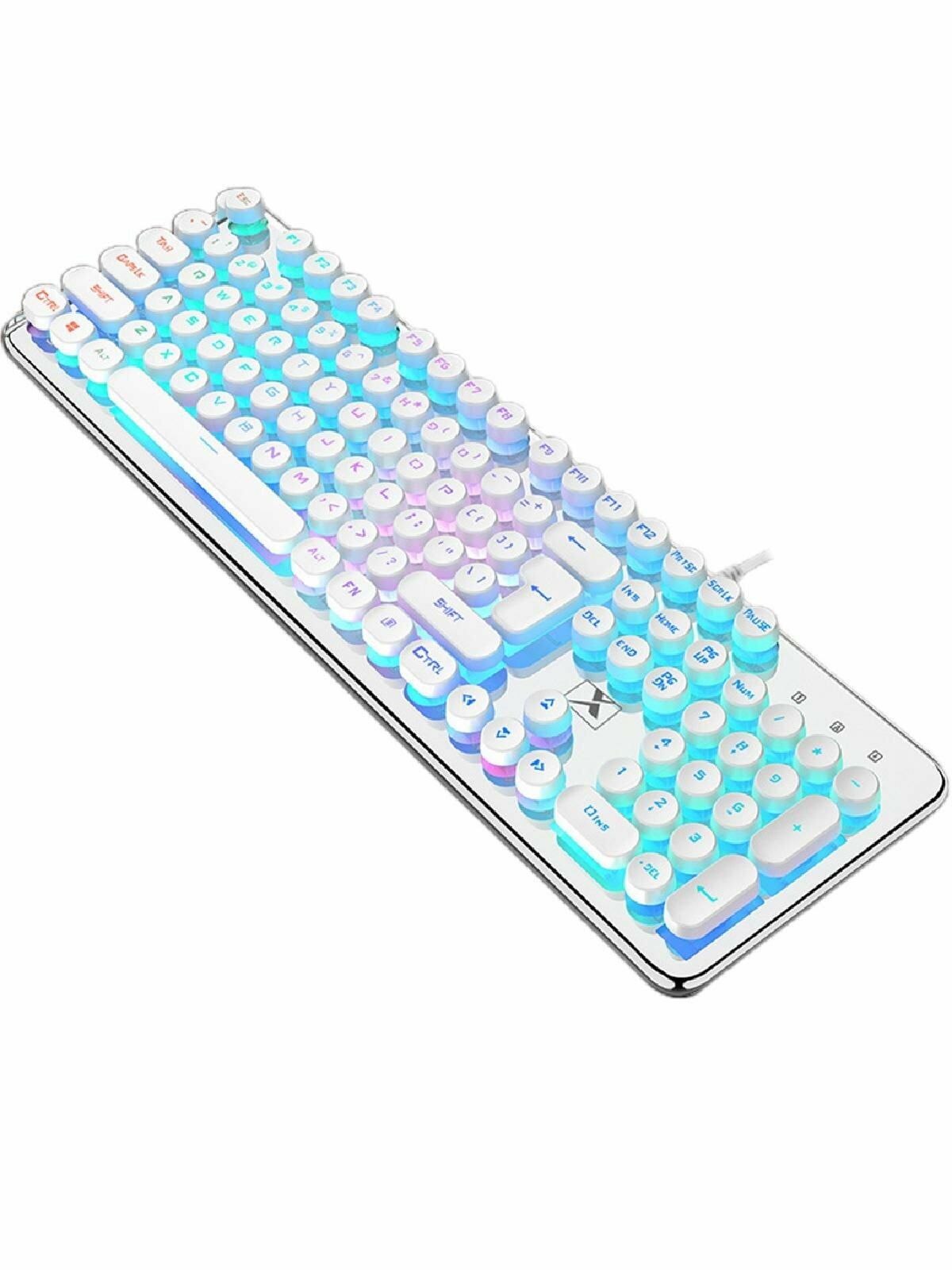 USB Wired Mechanical Gaming Keyboard with Chromatic Color Backlit 108 Keys RGB Keyboard for Windows for Mac PC Gamers