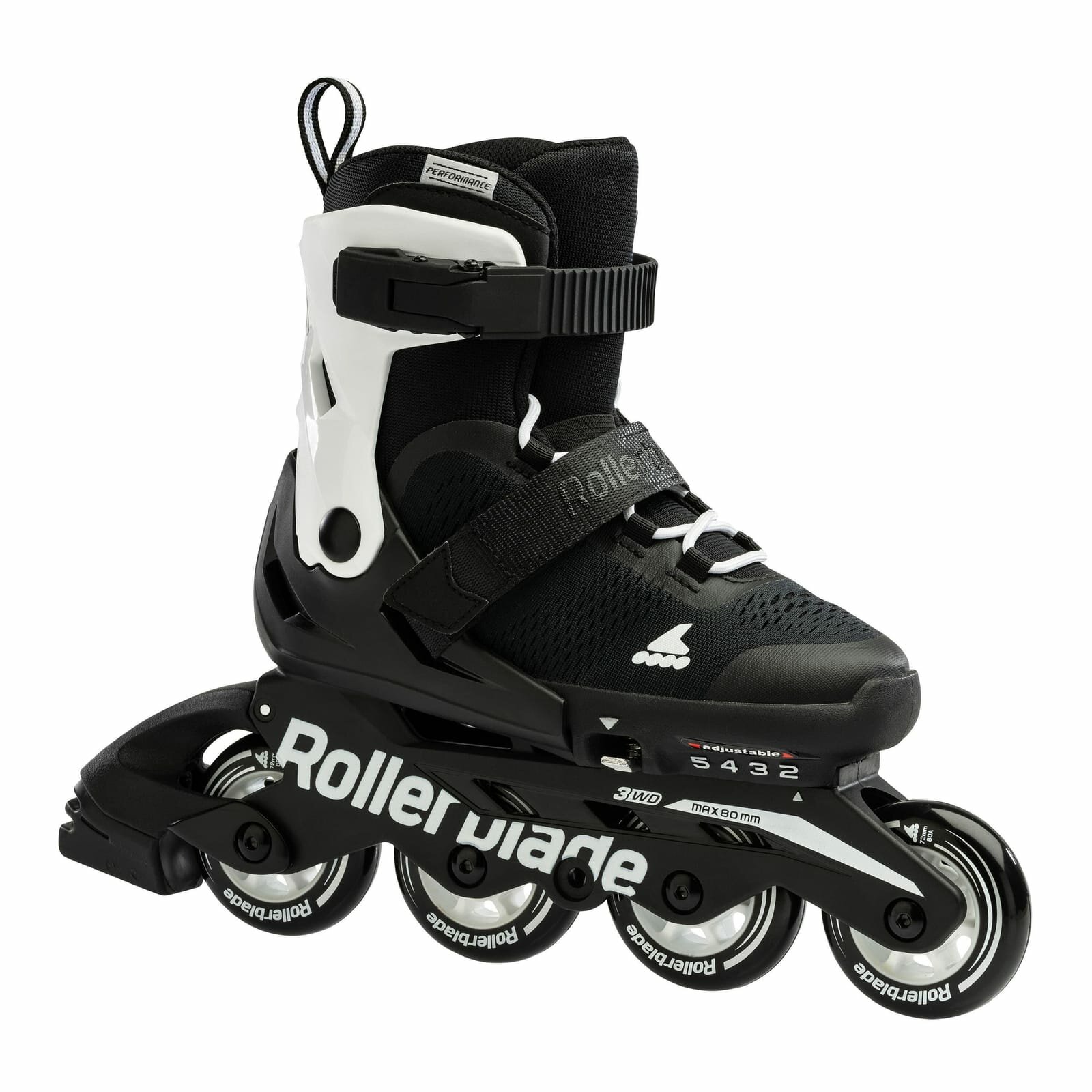 DECATHLON ролики Rollerblade Microblade, черный/белый, размер 36/40