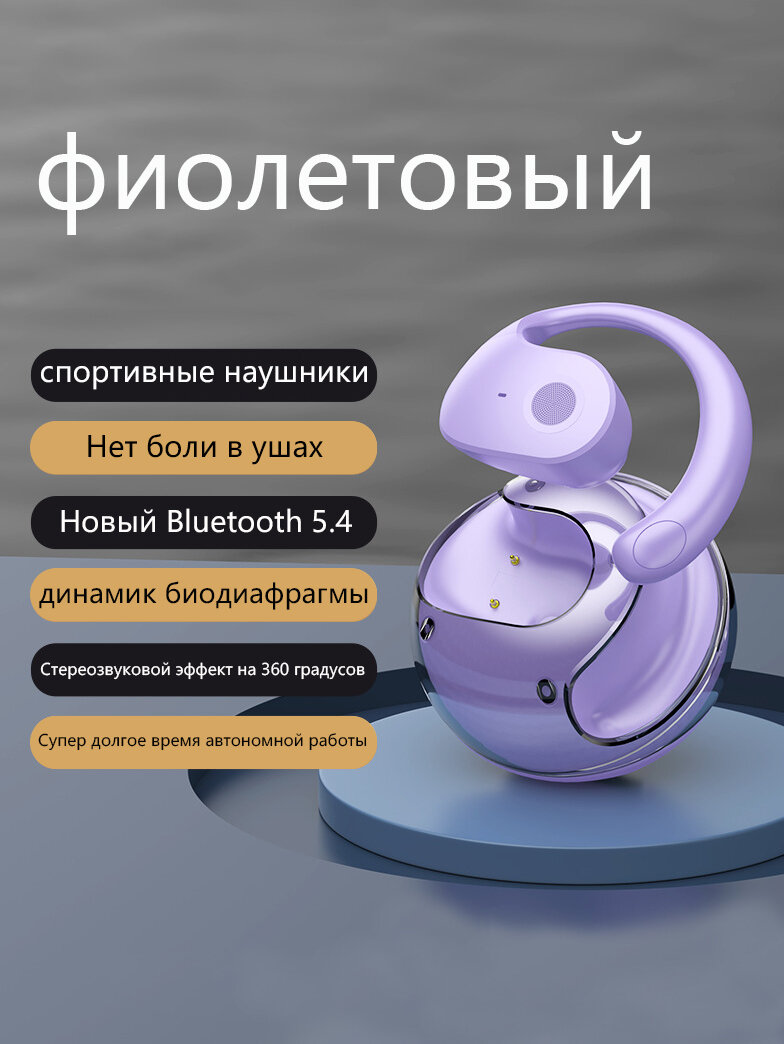 Наушники беспроводные спортивные Наушники с костной проводимостью для телефона спортивные с микрофоном для андроид, айфон/Блютуз гарнитура Upgrate Bluetooth 5.4 Открытые носимые стереонаушники OWS