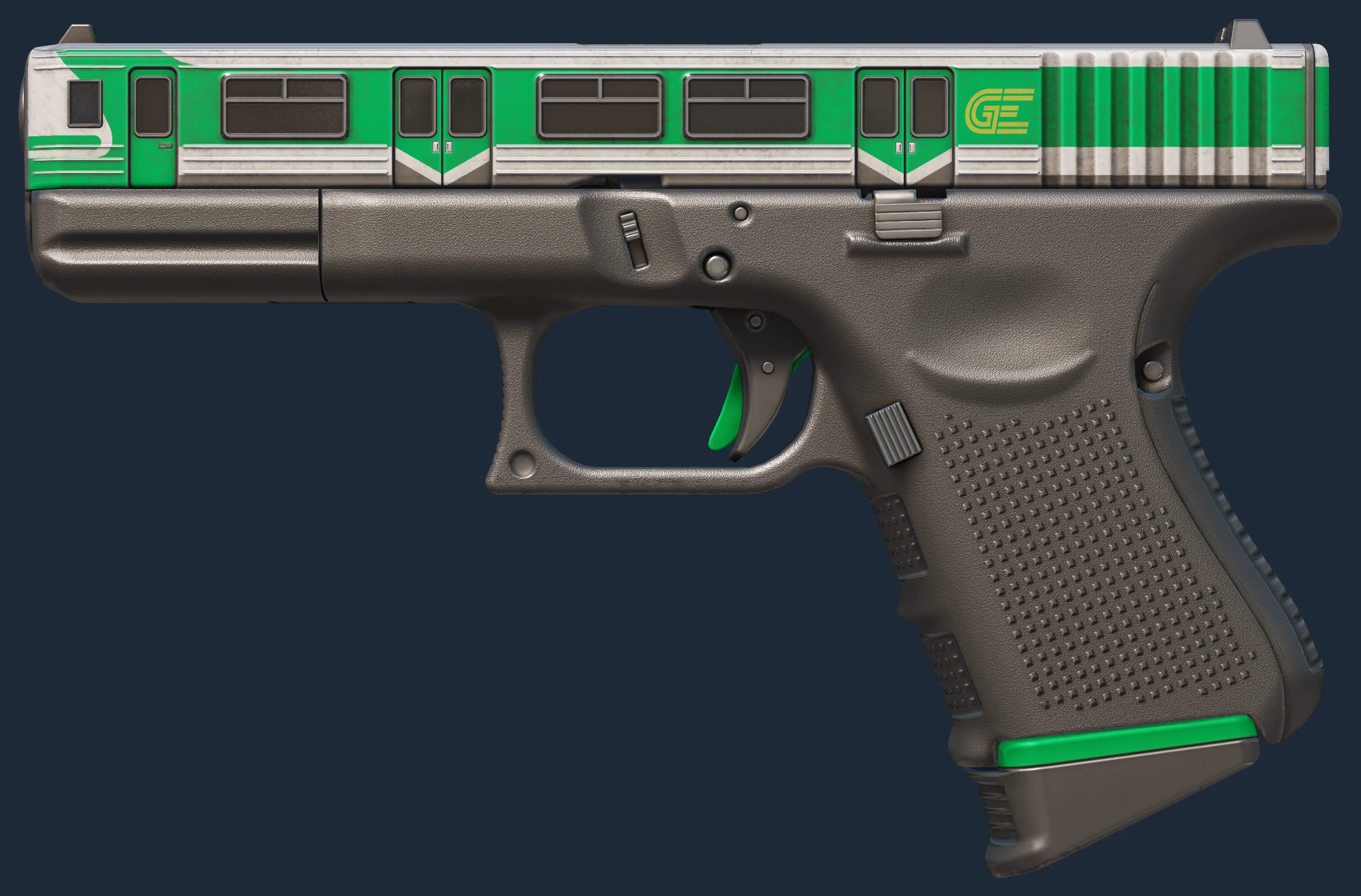 Glock-18 | Зелёная линия (Немного поношенное) Скины CS2 с быстрой автовыдачей steam trade