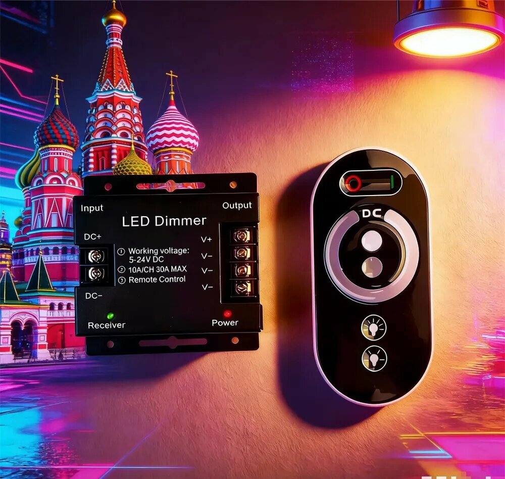 Диммер для светодиодной ленты 30A (12V-24V, 360W-720W) сенсорный TOUCH с ПДУ