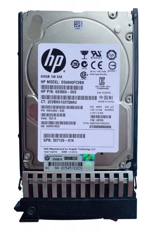 Жесткий диск HP 600Gb 10000 SAS 2.5" HDD 9WG066-035