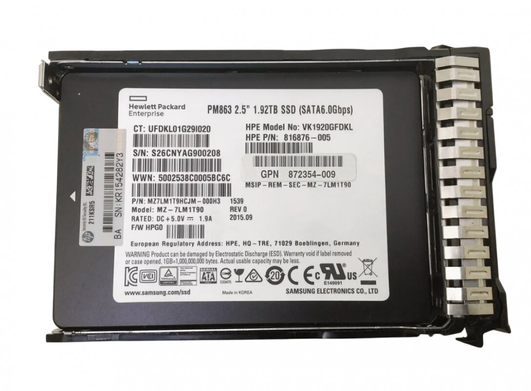 Жесткий диск HP 872354-009 1.92Tb SATAIII 2,5" SSD