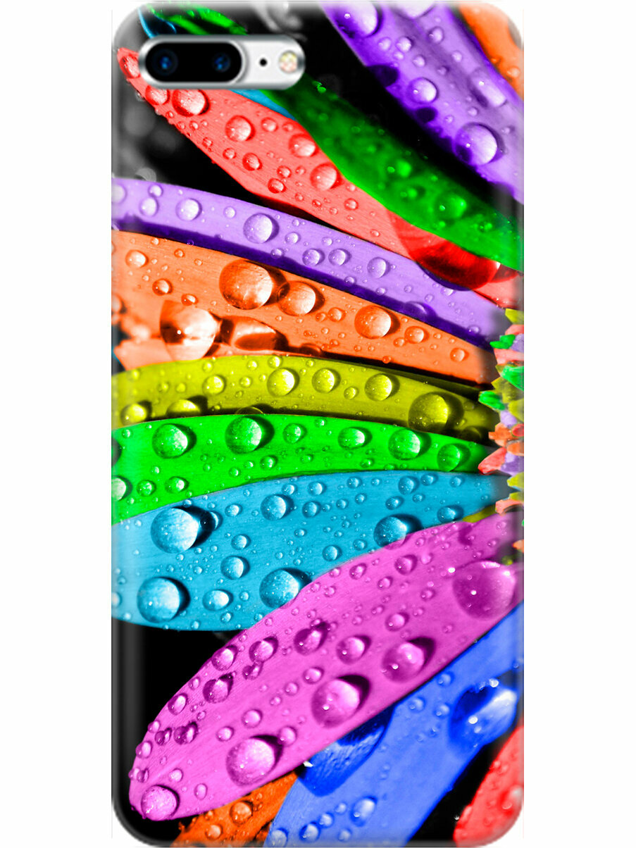 Силиконовый чехол на Apple iPhone 8 Plus / 7 Plus / Эпл Айфон 7 Плюс / 8 Плюс с рисунком "Разноцветные листья в каплях"