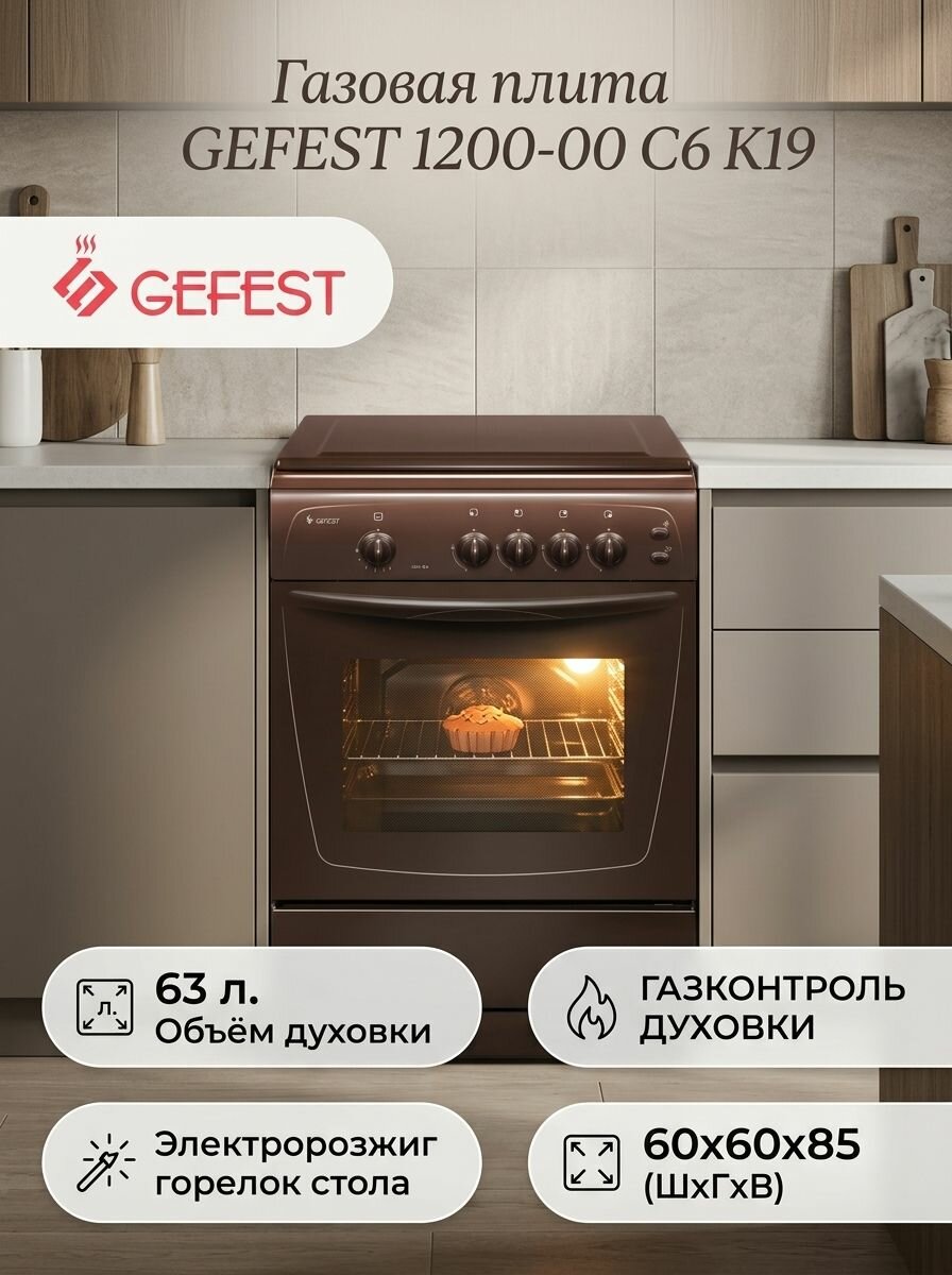 Газовая плита GEFEST 1200-00 С6 К19