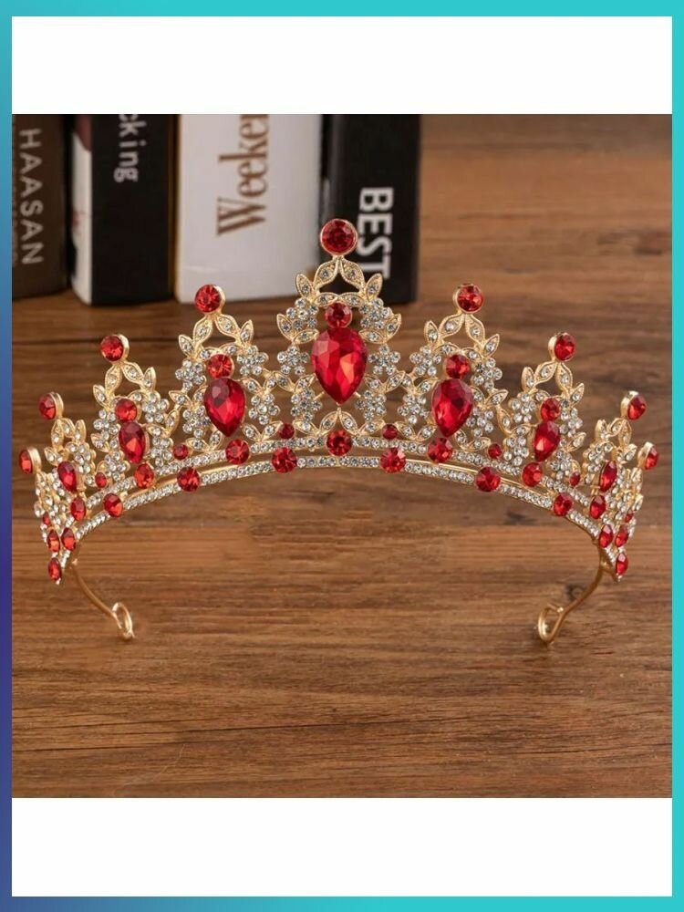 Диадема для волос с камнями — корона-ободок для свадьбы, вечера и праздника, изящное украшение для прически, подарок