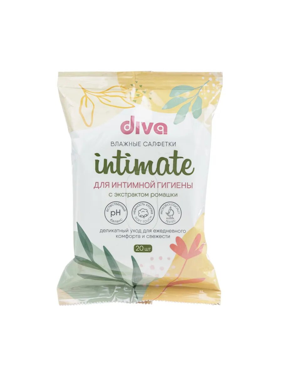 Diva Intimate Салфетки влажные для интимной гигиены с экстра