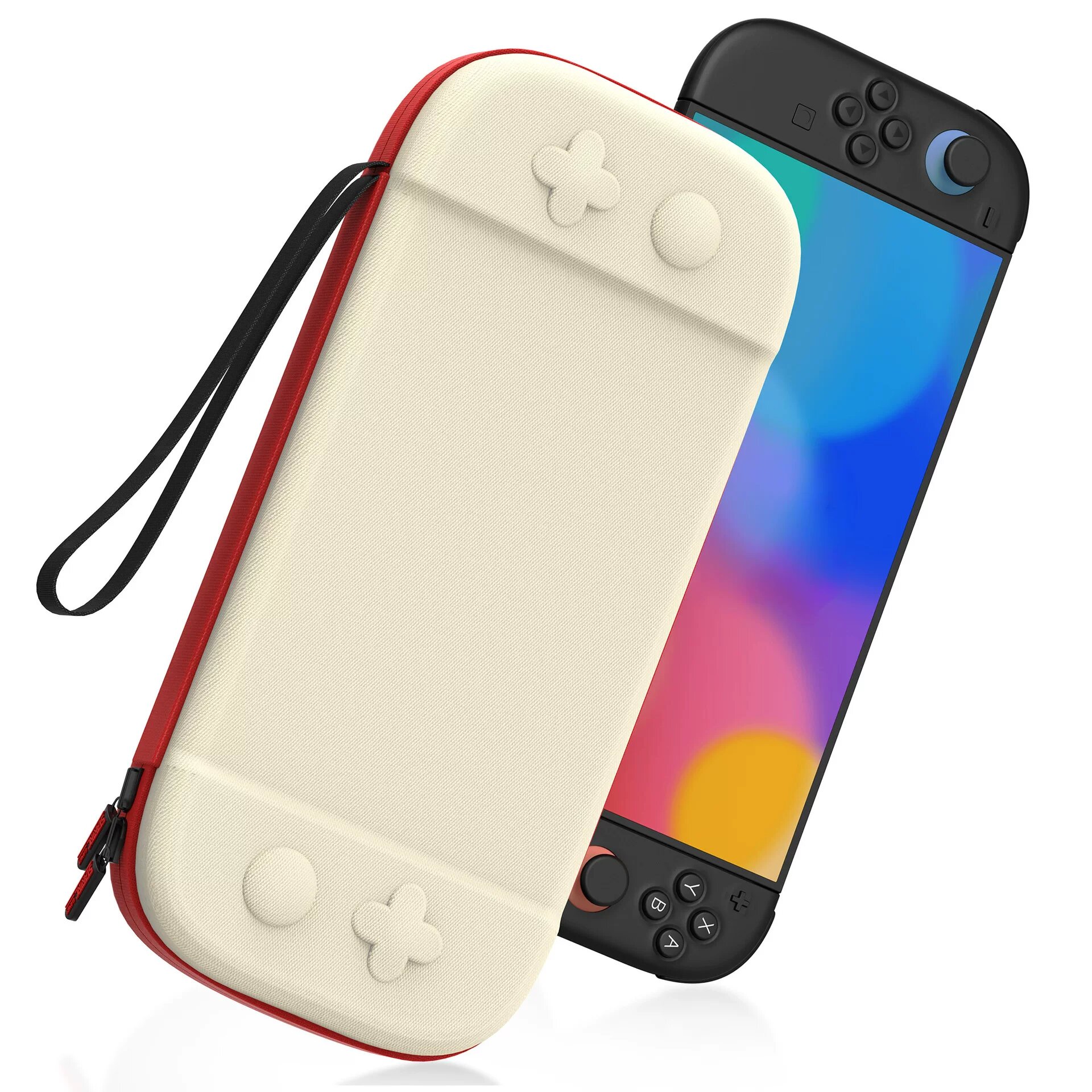 Бежевый ультратонкий чехол для Nintendo Switch 2 с 12 отсеками, компактный дизайн для удобного хранения и переноски