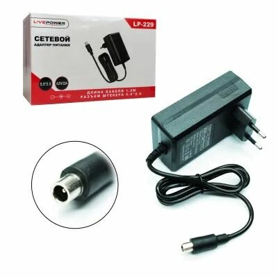 Блок питания Live-Power 42V LP229 42V/2A для гироскутеров (разъём 8mm)