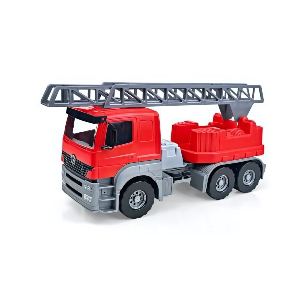 Машинка пожарная Лена, Mercedes Axor 3-осный, пластиковая, в сетке