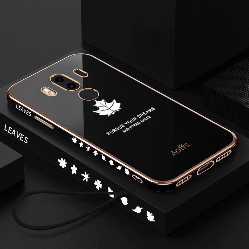 Силиконовый чехол для Huawei Mate 10 Pro с боковым узором кленового листа, полная защита, противоударный дизайн, цвет: