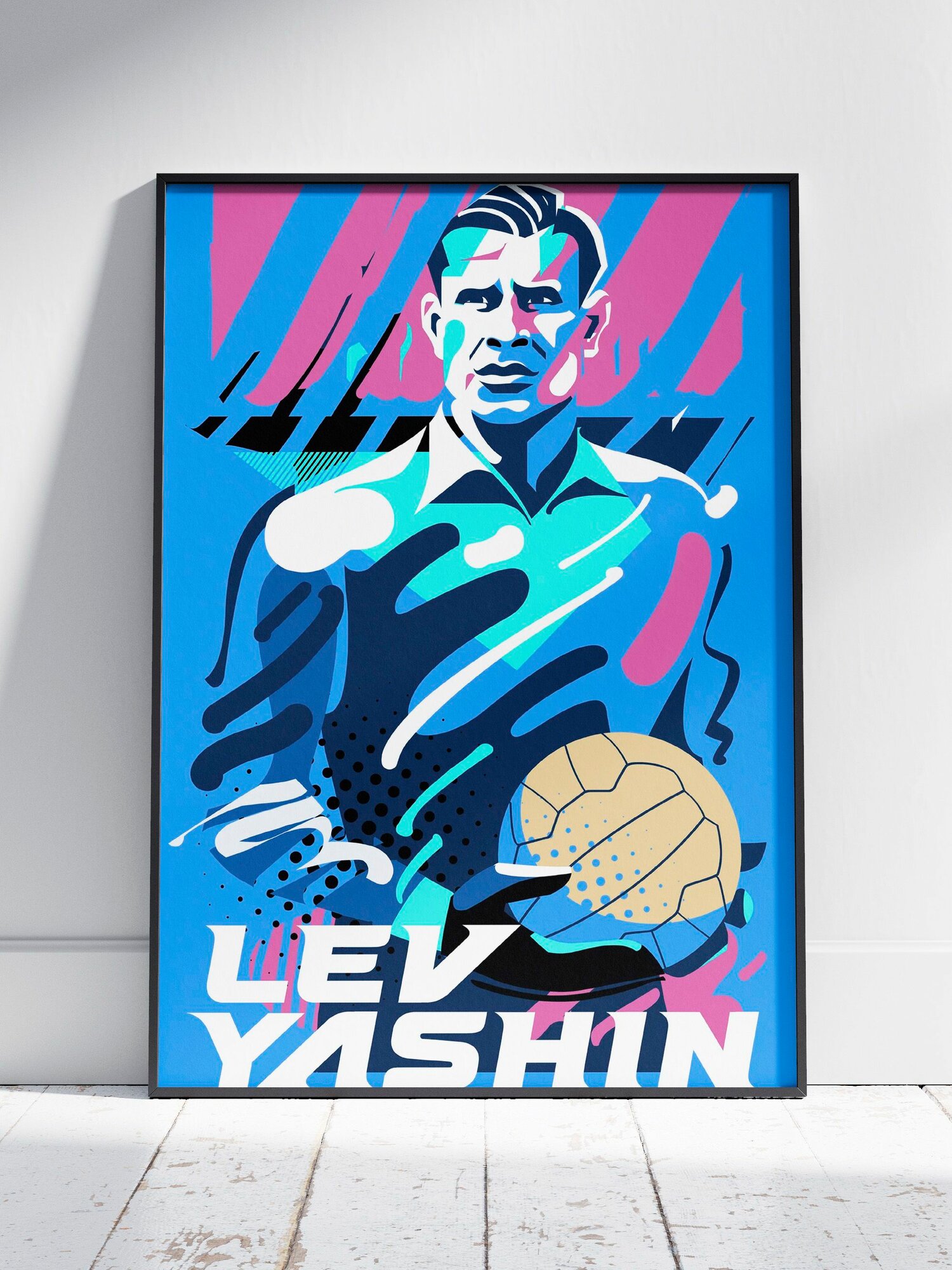 Плакат на стену для интерьера Легендарные Игроки Футбол (Лев Яшин - Lev Yashin 2) - Постер по спорту и физической активности формата A4 (21x30 см)