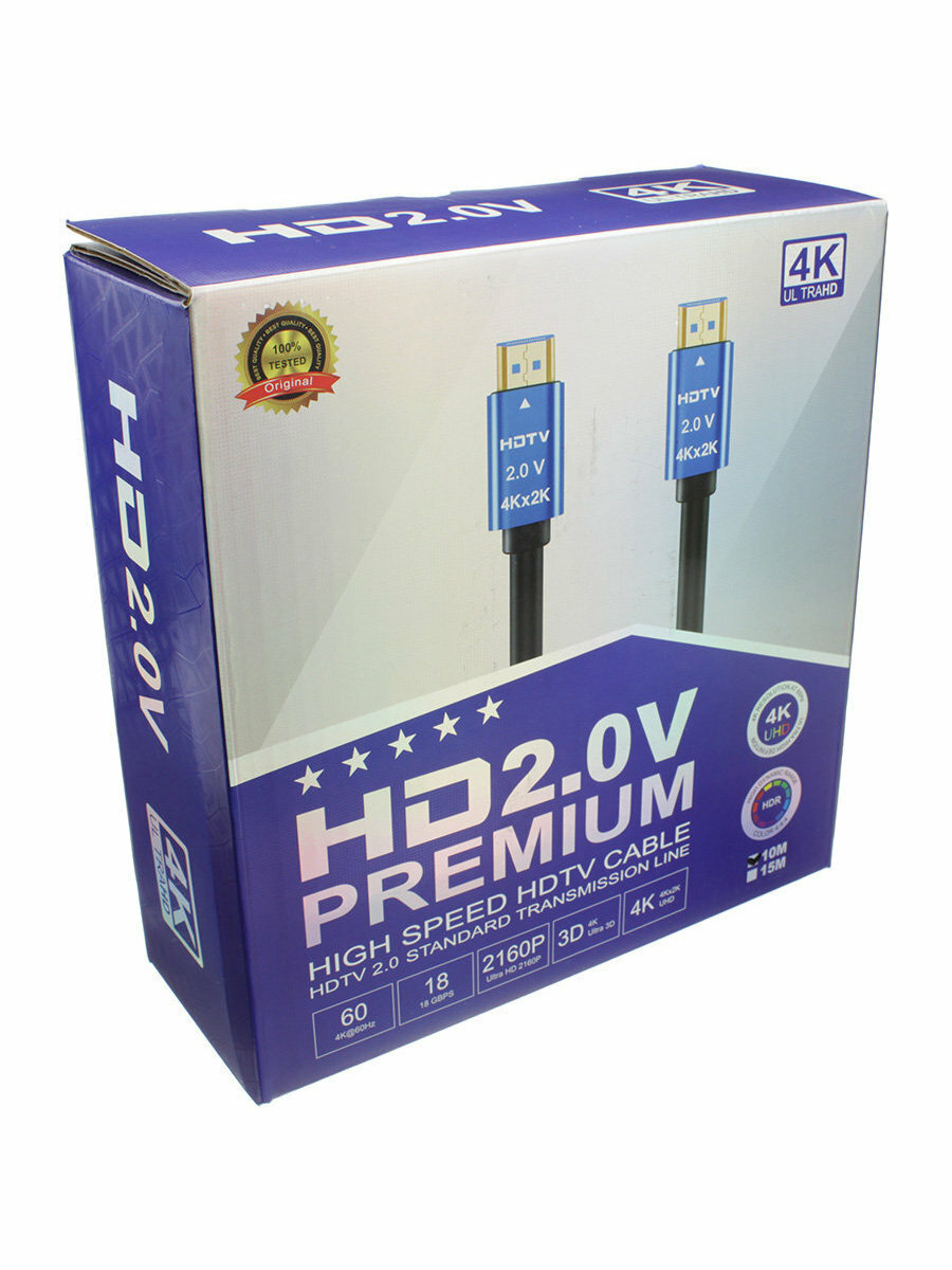 Шнур HDMI-HDMI 10м 4Кх2К high speed premium