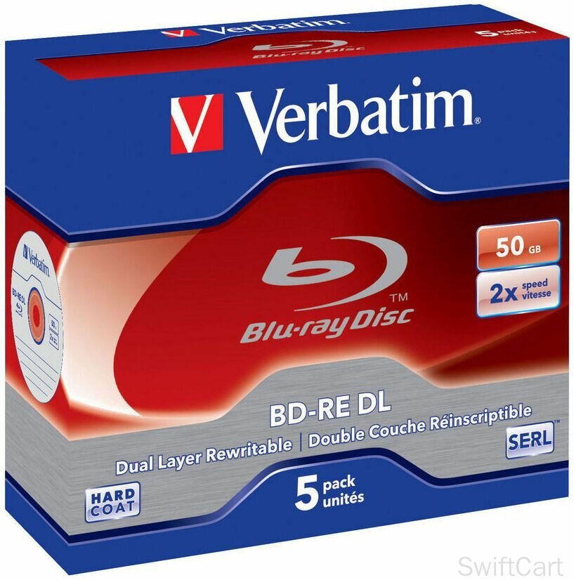 Диск для записи BD-Re, 50 ГБ, 5 шт