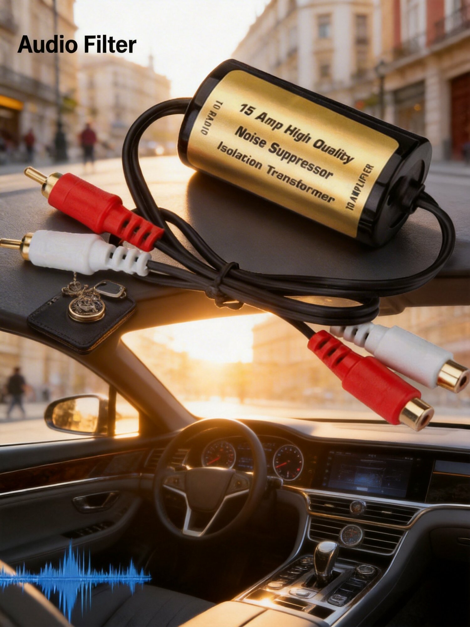 RCA аудио шумовой фильтр для автомобильной магнитолы — пассивный изолятор устраняет гудение и 2x папа и 2x мама