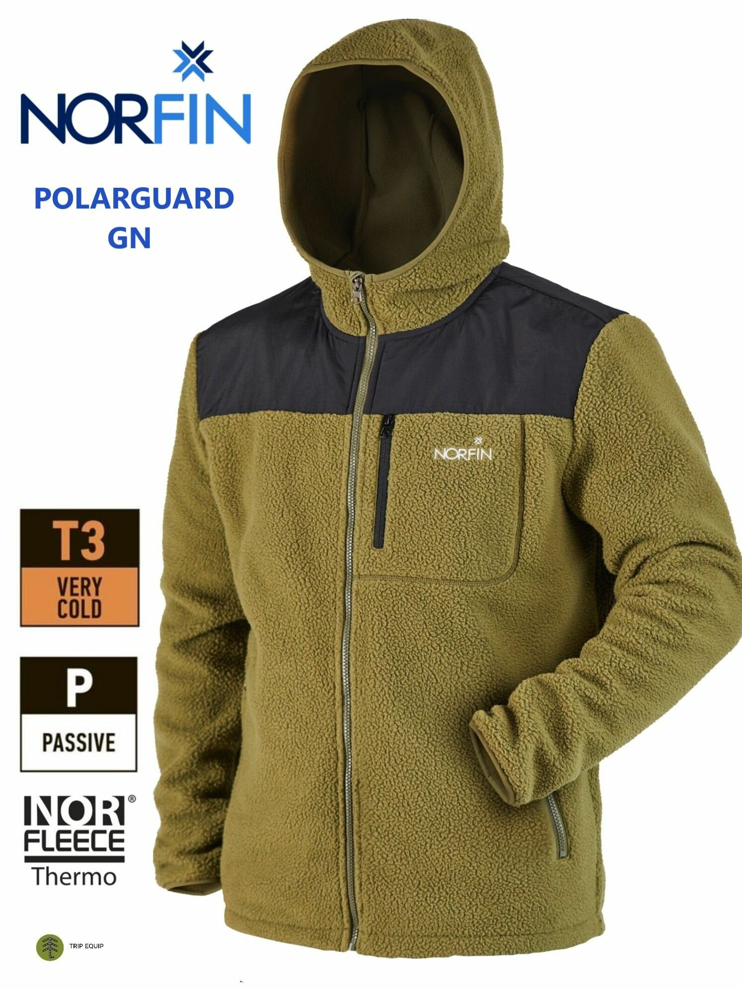 Куртка флисовая Norfin POLARGUARD GN р. XL (388204-XL)