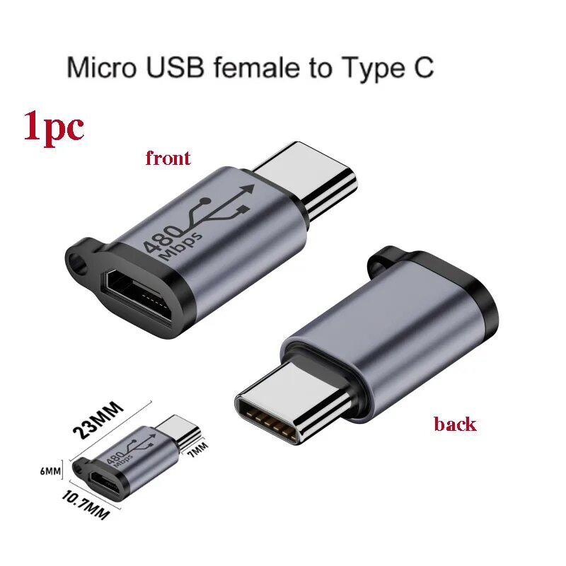Адаптер Micro USB female to Type-C, Color: MRT