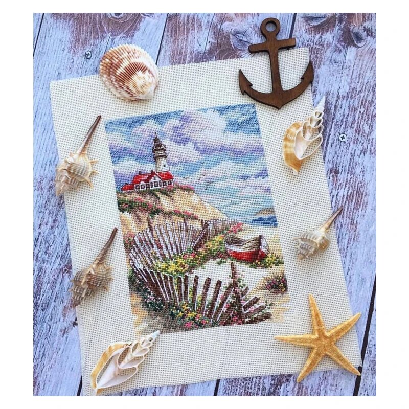 Набор для вышивки крестом Amishop Lovely Маяк на скале, 18CT canvas