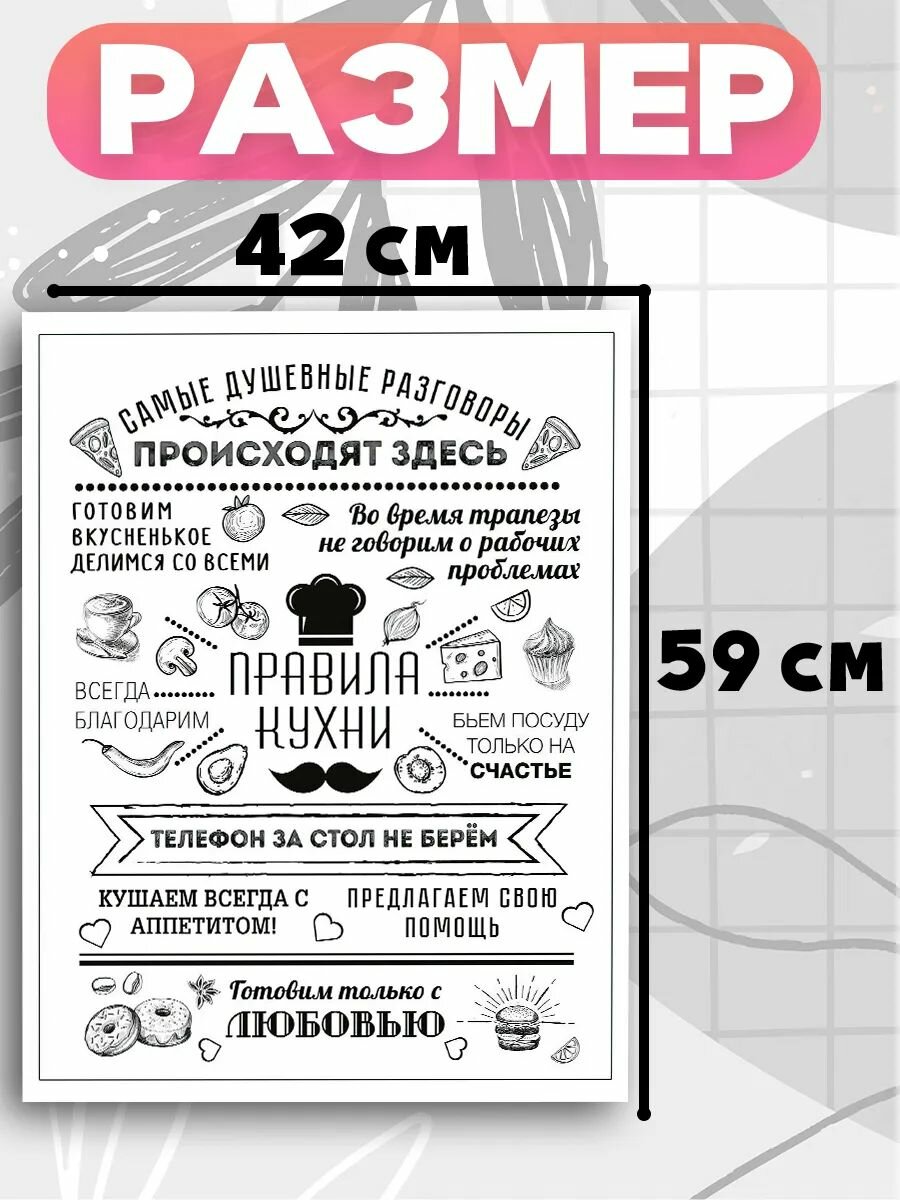Постер на стену Правила дома , плакат 1шт, А2 размер. — фото 1