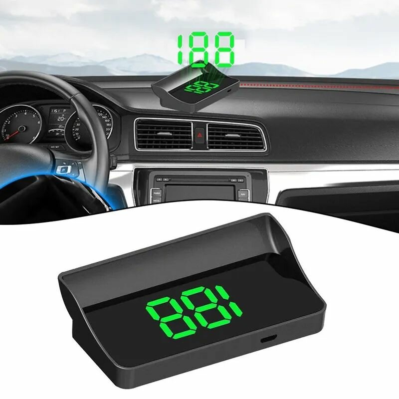 Проекционный дисплей для автомобиля km/h — проекция скорости, зелёный экран, совместим с авто, мото и грузовиками