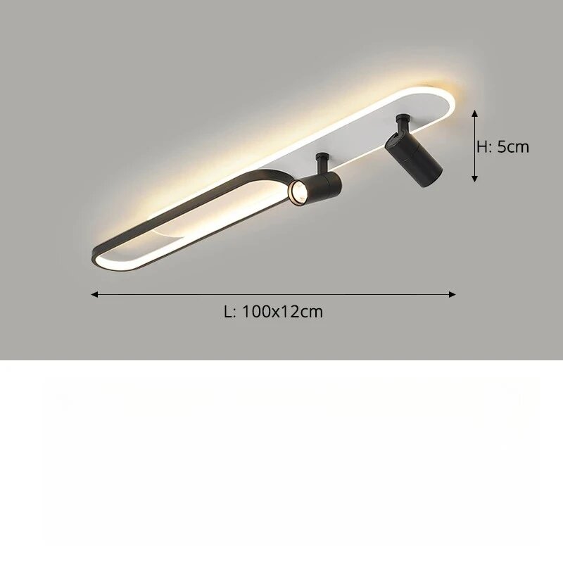 Claeted потолочные светильники с прожектором черный/белый/золотой Black 100cm, tricolor light