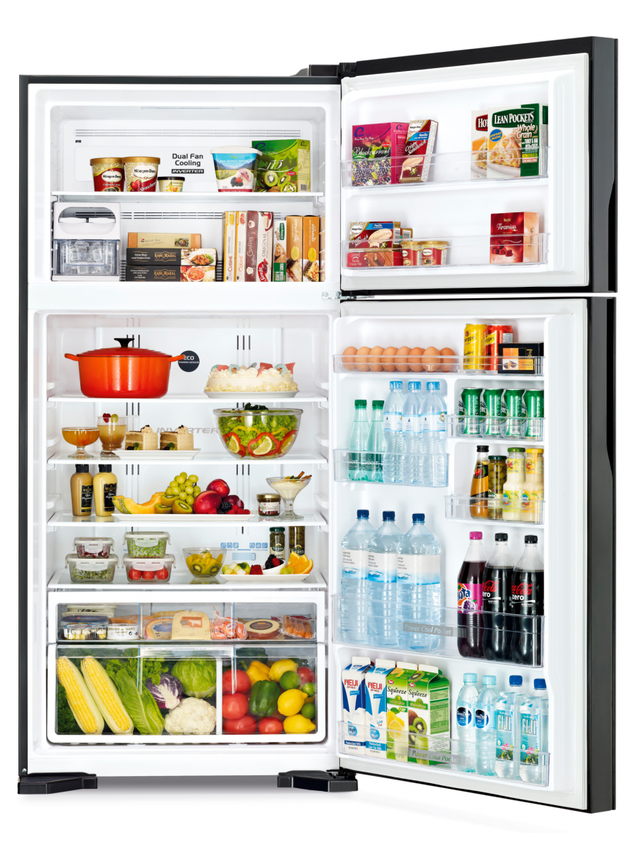 Холодильник Hitachi R-VG660PUC7-1 GGR двухкамерн. общий объем 550л серый стекло инвертер