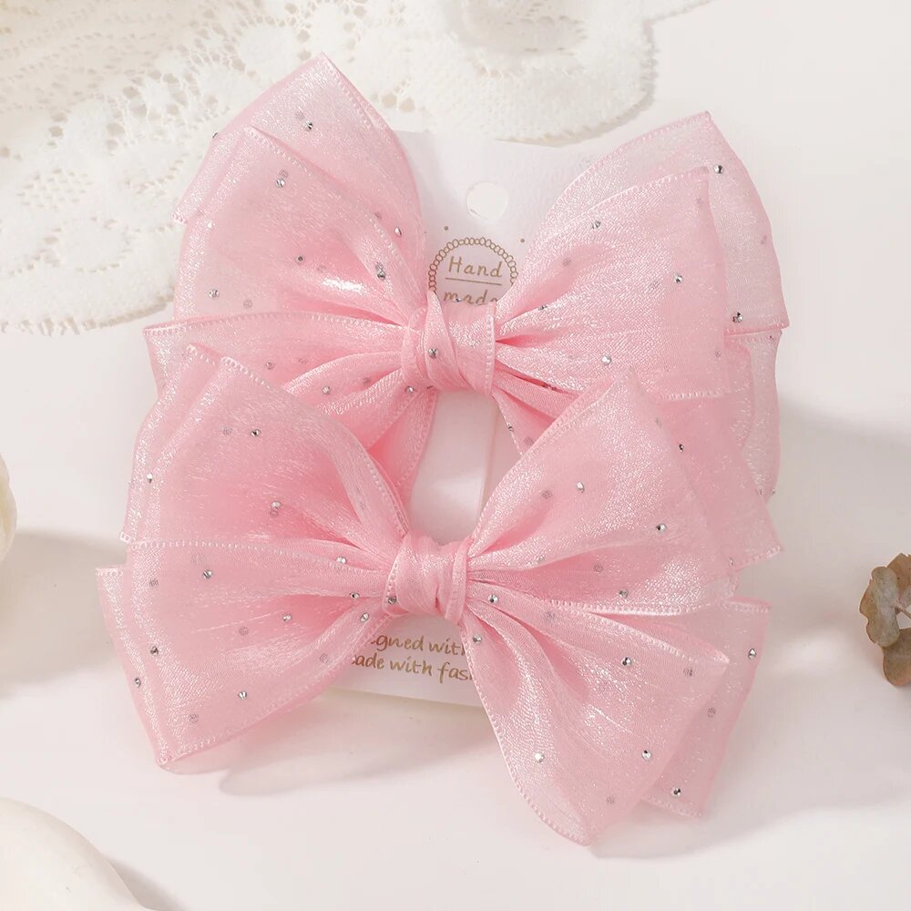 Розовая заколка для волос BABY BOWS Fj5180-2A-14
