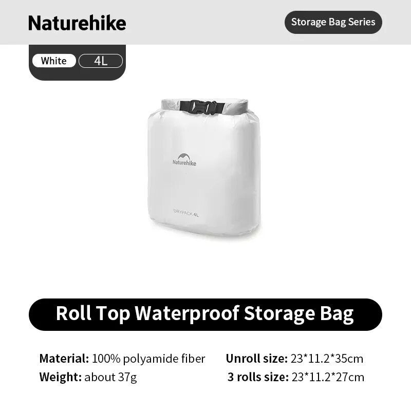 Naturehike водонепроницаемая сумка для хранения 4L, Белый