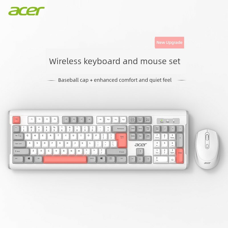 Acer беспроводной комплект клавиатуры и мыши в сером цвете, Bluetooth для офиса или ноутбука