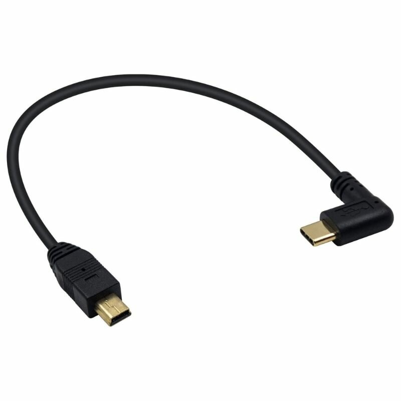 Кабель-переходник Mini USB to Type C для камеры телефона OTG 90 градусов 3,1 Мужской перенос