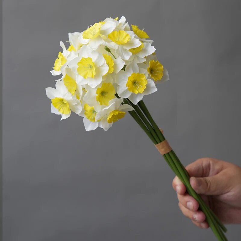 Нарциссы шелковые, цвет: White yellow core