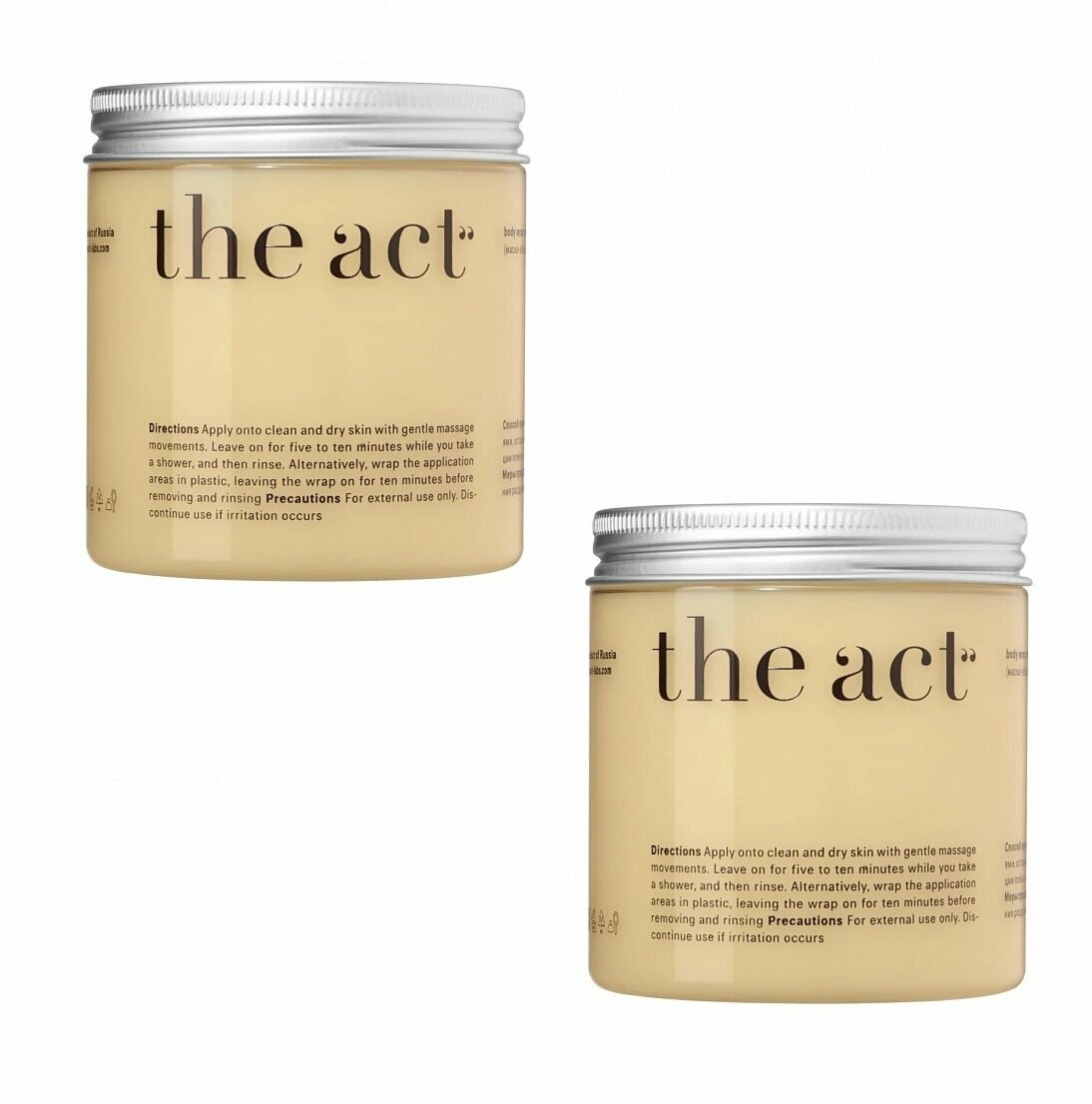 Моделирующая маска-обертывание The Act для тела с планктоном и камфорой, 250г 2шт
