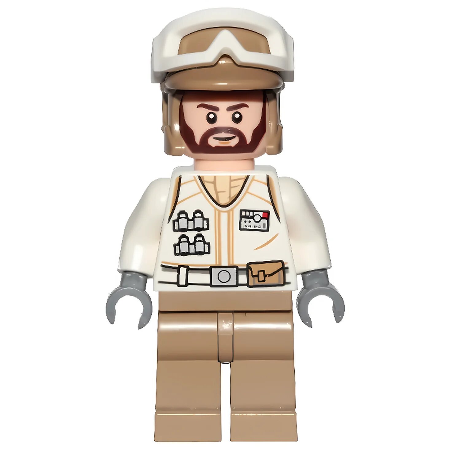 Минифигурка Lego Star Wars Hoth Rebel Trooper White Uniform, Dark Tan Legs (Brown Angular Beard) sw1008 U