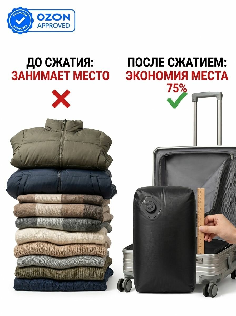 Компрессионный гермомешок 20л IP68, Автоматический вакуумный пакет из ТПУ для туризма и хранения, Износостойкий чехол для вещей, JESSBAG