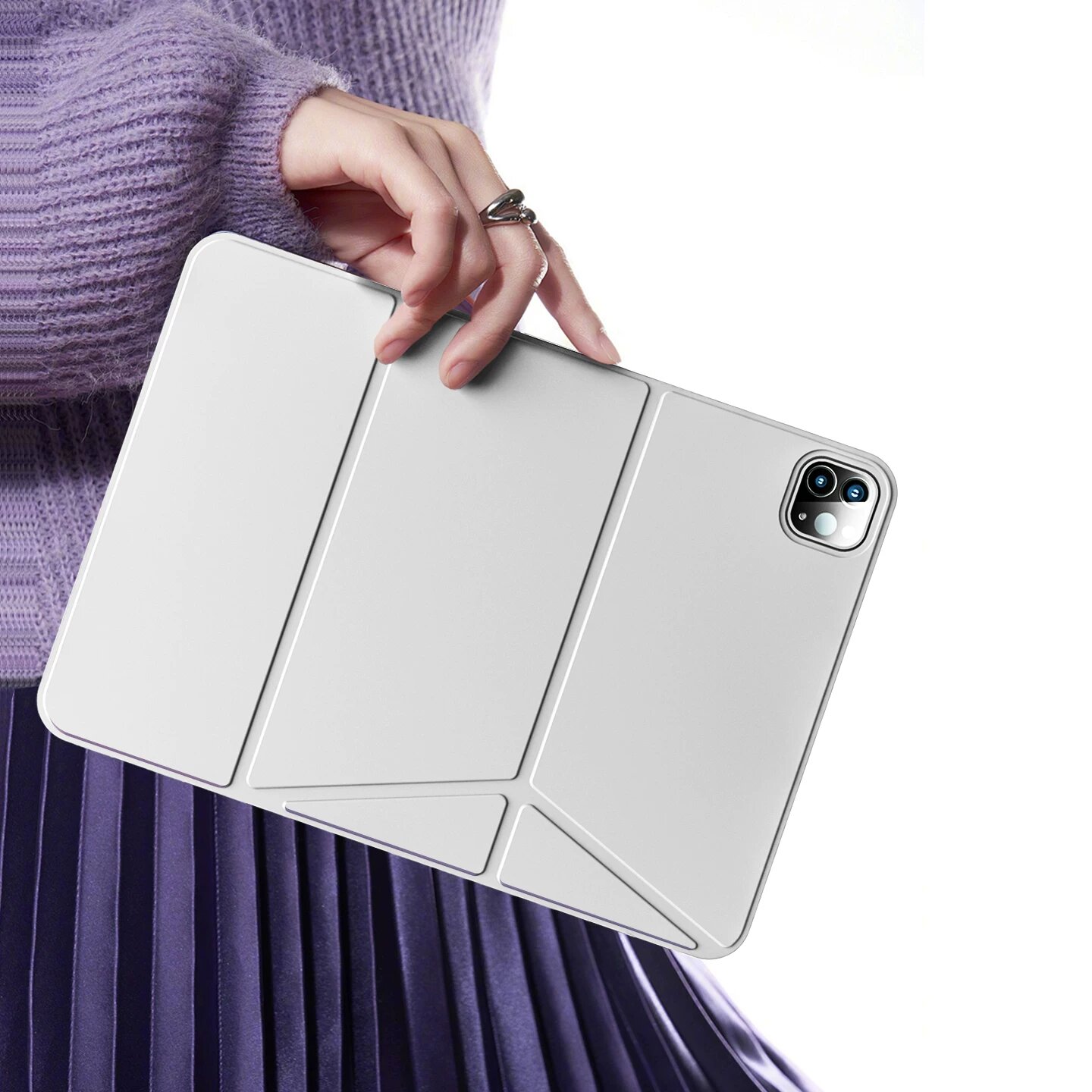 Магнитный задний монтаж для iPad Air 4/5 10.9-дюймовый - Туманно-серый, Премиум магнитный монтаж для устройств Apple