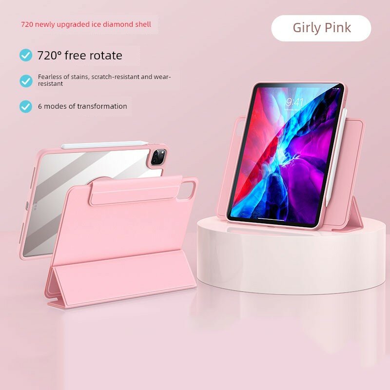 Чехол для iPad 2019-2021 10.2 дюйма прозрачный акриловый розовый