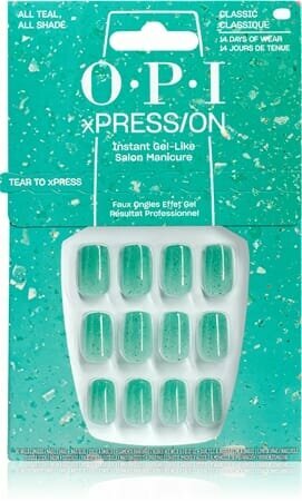 Моделирующий гель OPI Make Em Jelly! XPRESS/ON All Teal, All Shade, бирюзовый, 30 шт.