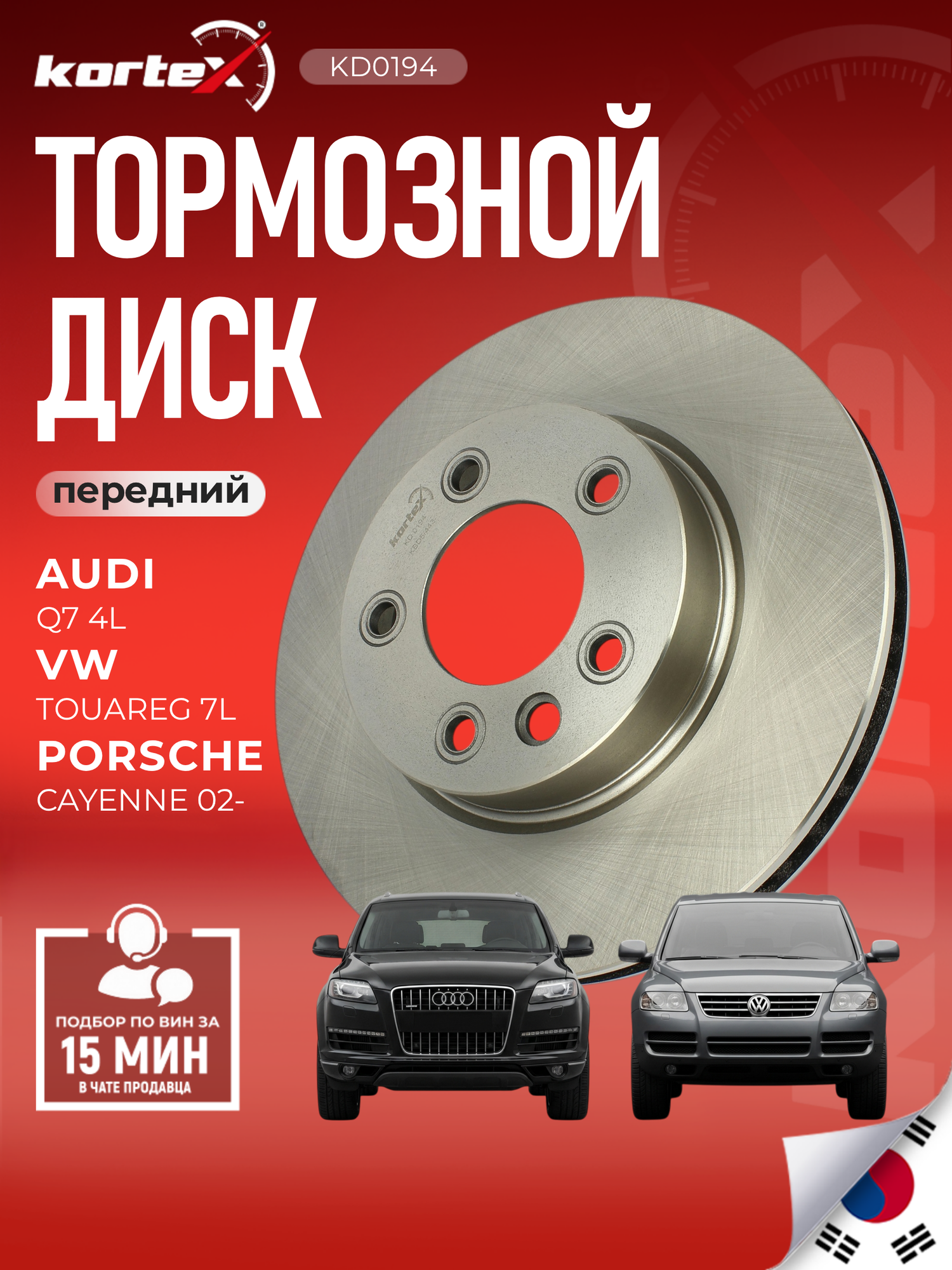 Диск тормозной (правый передний) Porsche Порше Cayenne Кайен; Volkswagen Фольксваген Touareg Туарег таурег DF4763S 7L6615302N