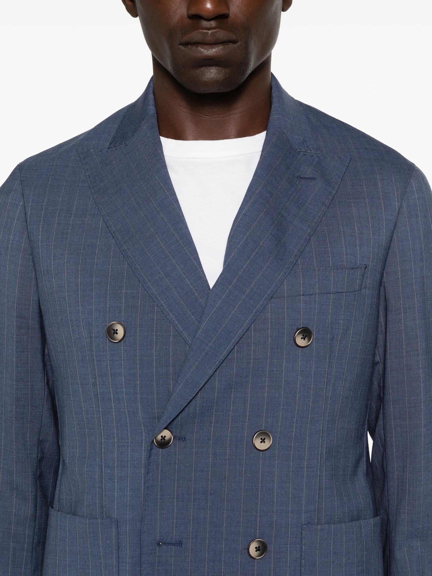 Комбинезон vela shop Pinstripe-pattern double-breasted suit, размер 52, blue — фото 1