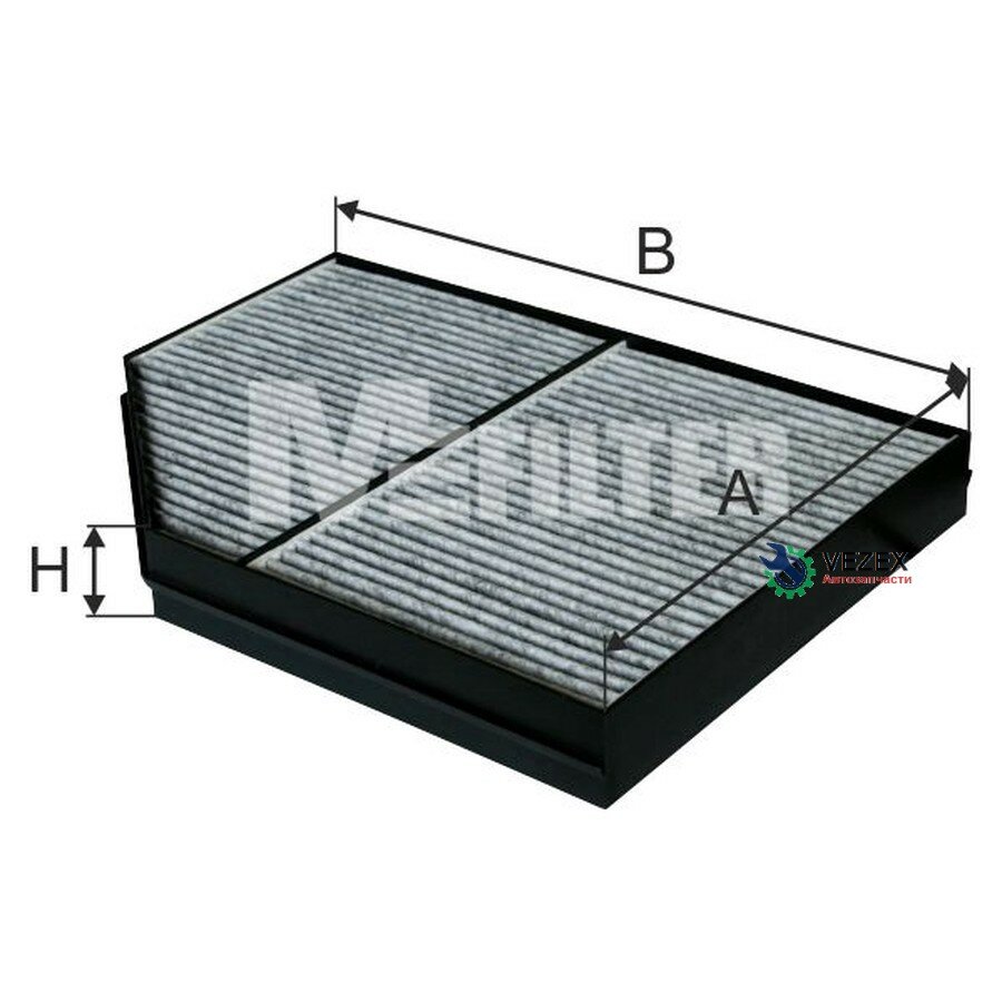 M-FILTER K9138C фильтр воздушный салона! угольный 231x311x36\ MB ActrosII/Antos/Arocs