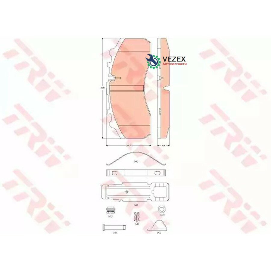TRW GDB5067 GDB5067 колодки дисковые !29061 с р/к, 247.5x109.5x30\Omn MB Actros 18, Setra, SMB, SAF