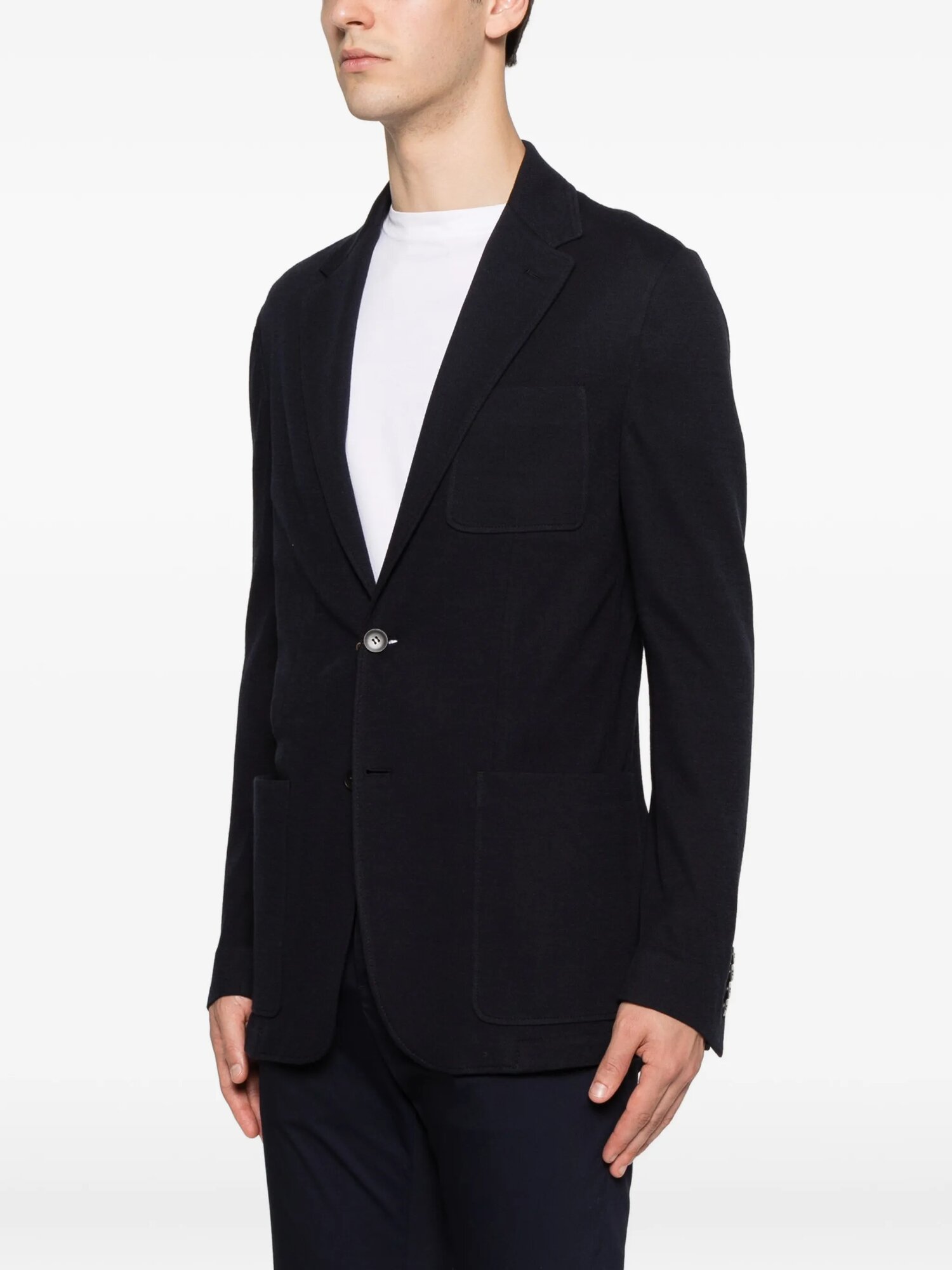 Куртка Canali Notched-lapel patch-pocket blazer, размер 52, blue — фото 1