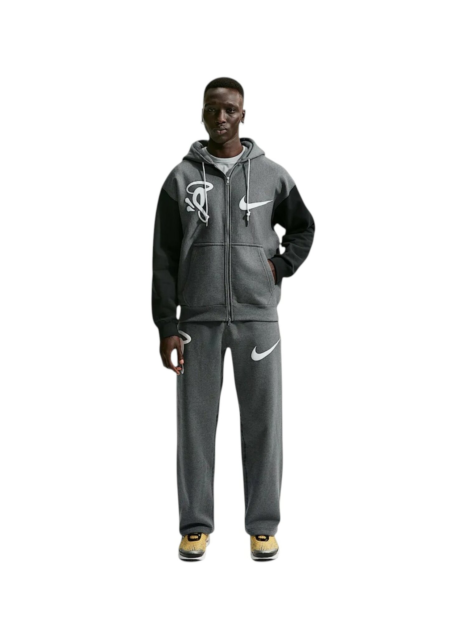 Central Cee x Syna World x Nike Solo Swoosh Fleece Full-Zip Hoodie костюм серый ( XS )