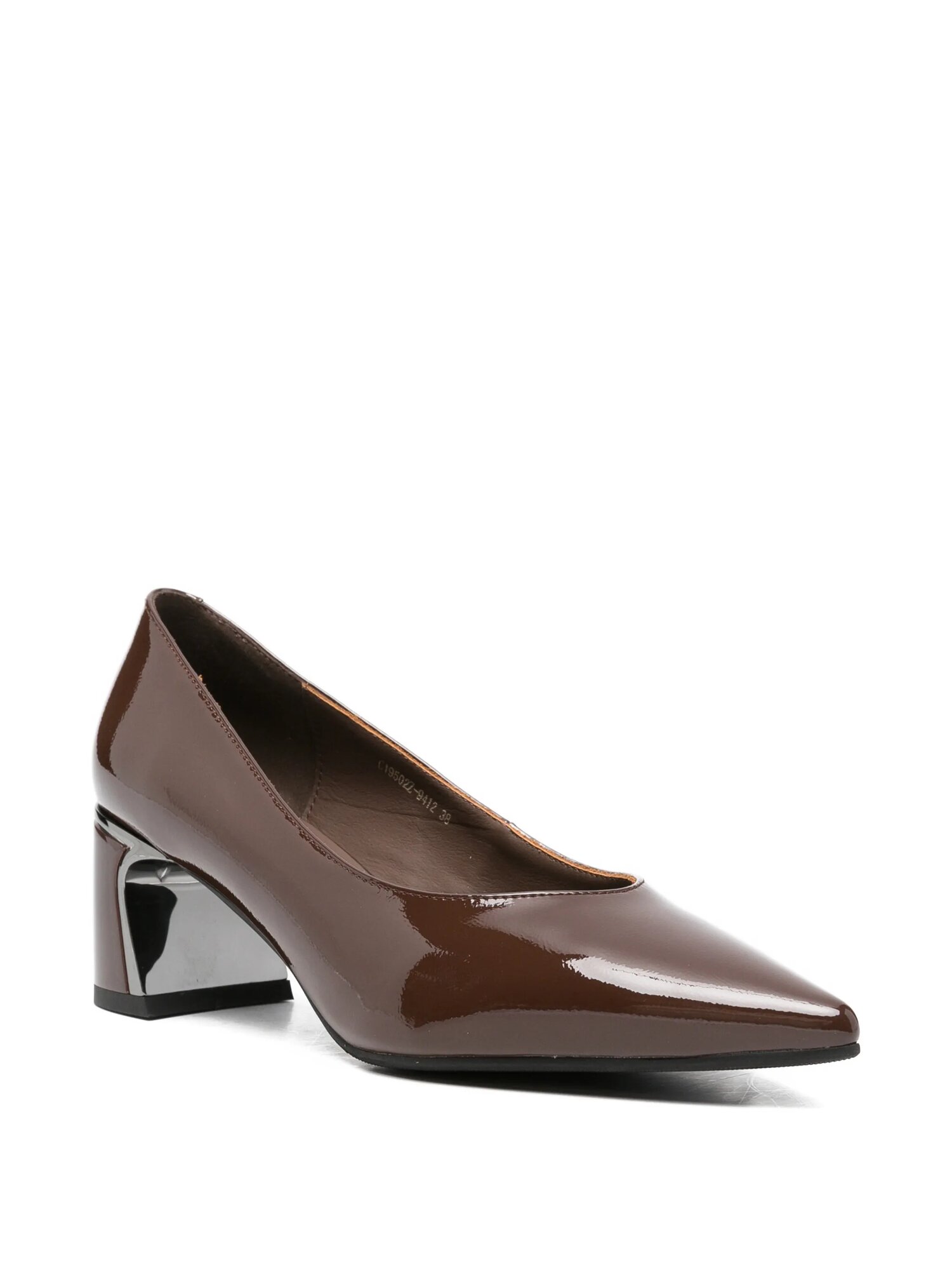 Туфли SERGIO MORETTI Patent-finish pointed-toe pumps, размер 38, brown — фото 1